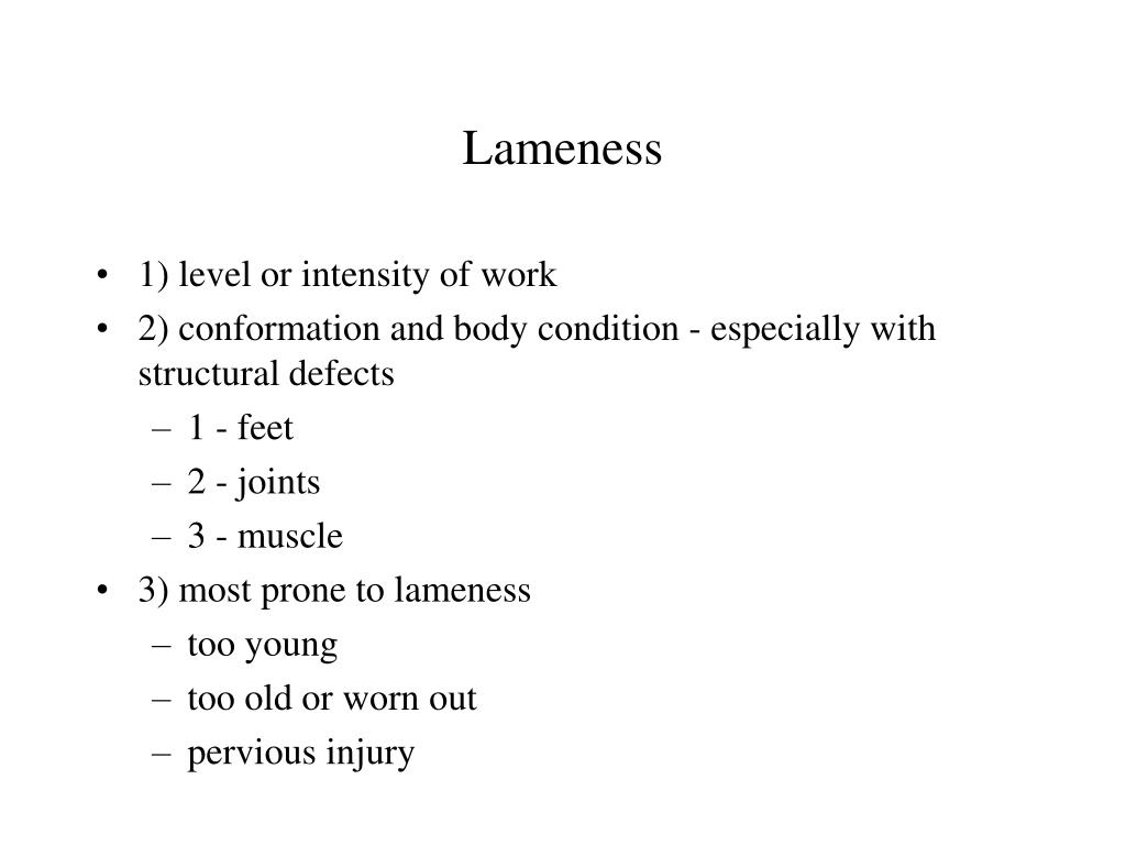 PPT - Lameness PowerPoint Presentation, free download - ID:265531