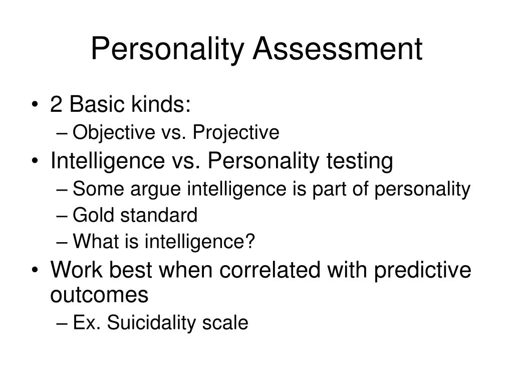 PPT - Personality Assessment PowerPoint Presentation, free download ...