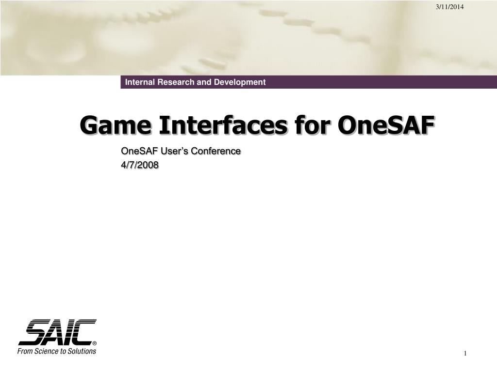 PPT - Game Interfaces for OneSAF PowerPoint Presentation, free download ...