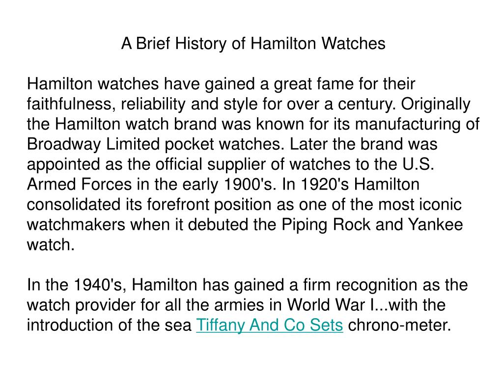 PPT - A Brief History of Hamilton Watches PowerPoint Presentation, free ...