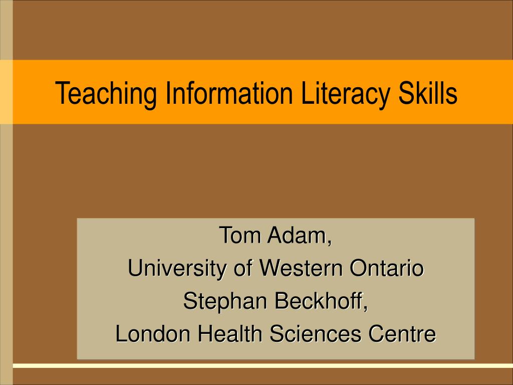 PPT - Teaching Information Literacy Skills PowerPoint Presentation ...