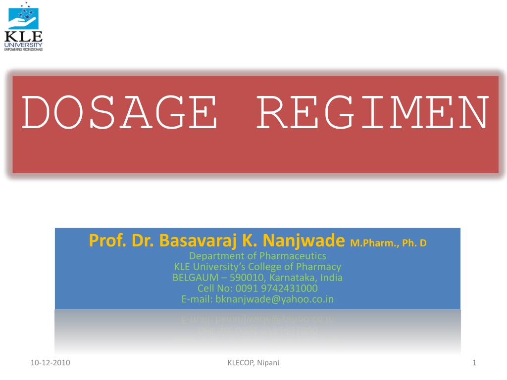 PPT - DOSAGE REGIMEN PowerPoint Presentation, free download - ID:275846