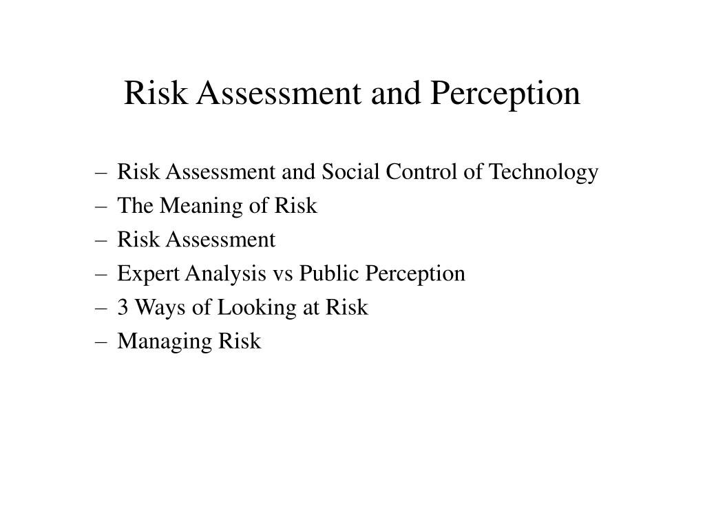 PPT - Risk Assessment and Perception PowerPoint Presentation, free ...