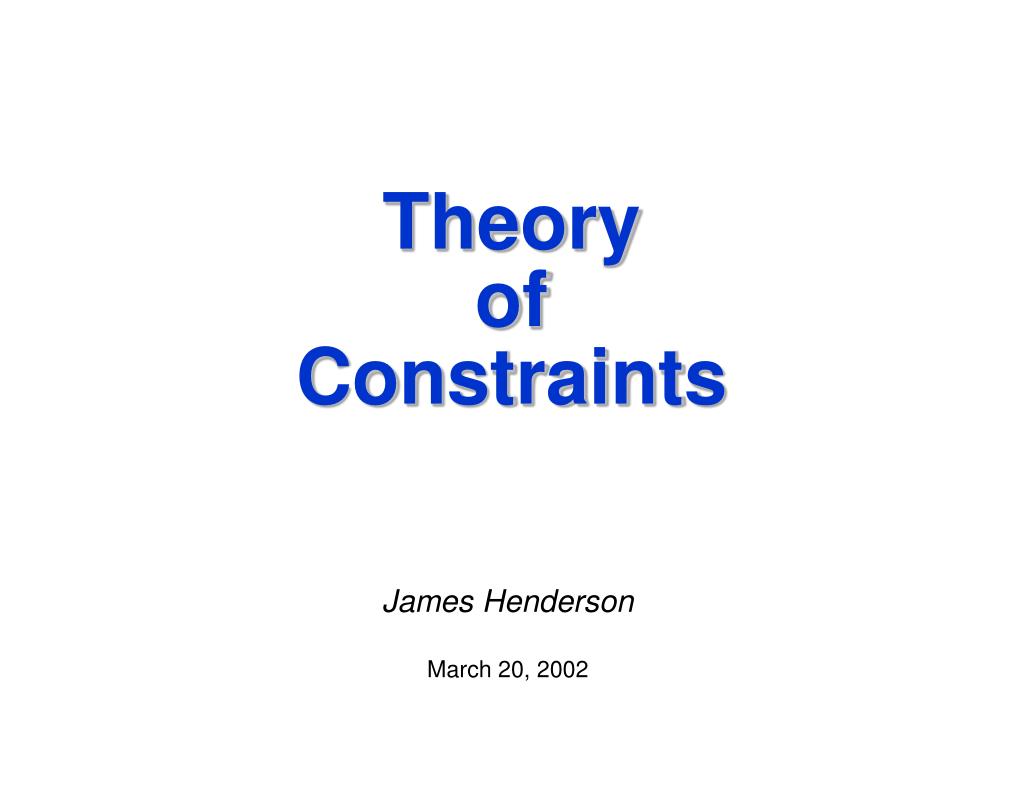 PPT - Theory of Constraints PowerPoint Presentation, free download - ID ...
