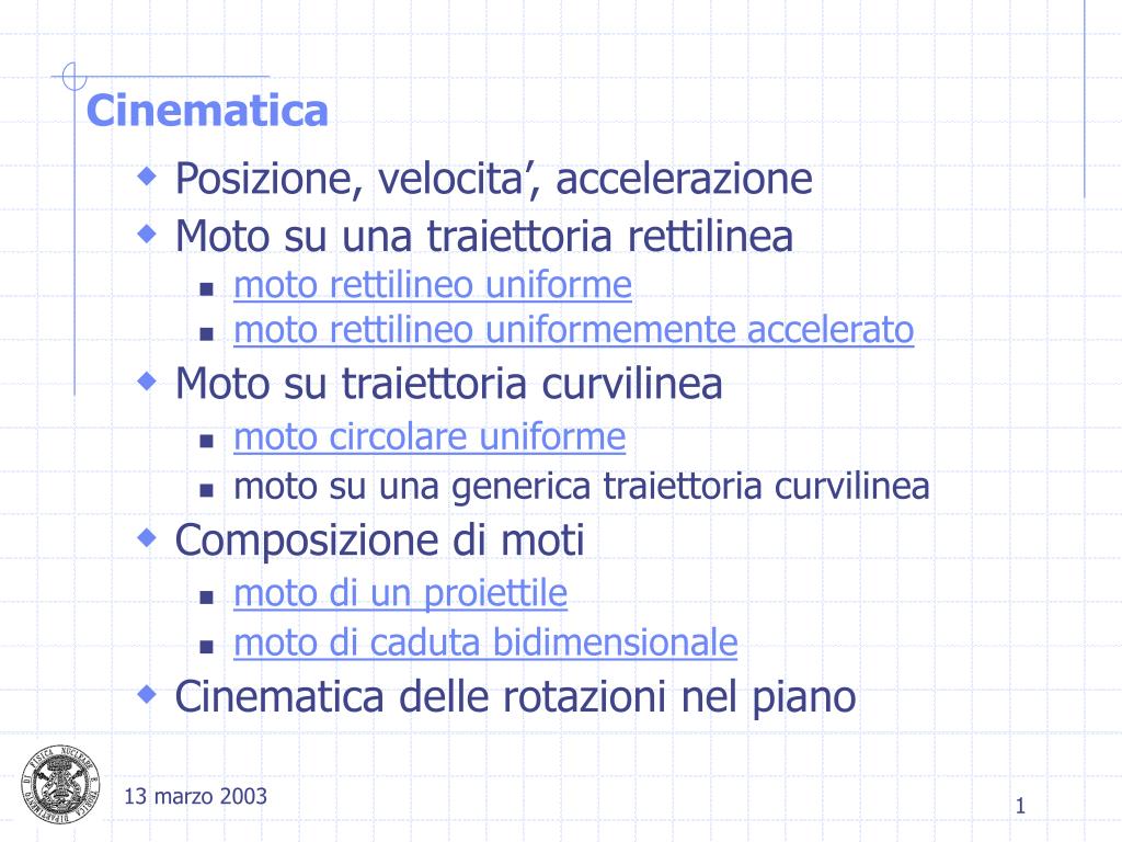 PPT - Cinematica PowerPoint Presentation, free download - ID:28307