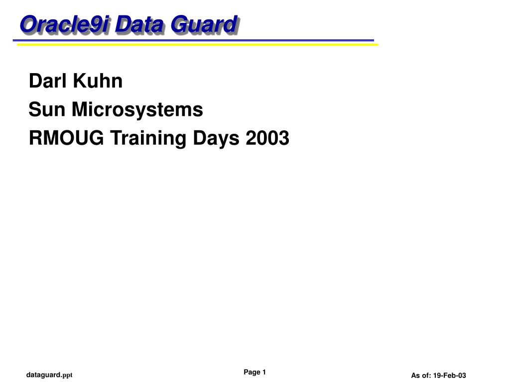 PPT - Oracle9i Data Guard PowerPoint Presentation, free download - ID ...