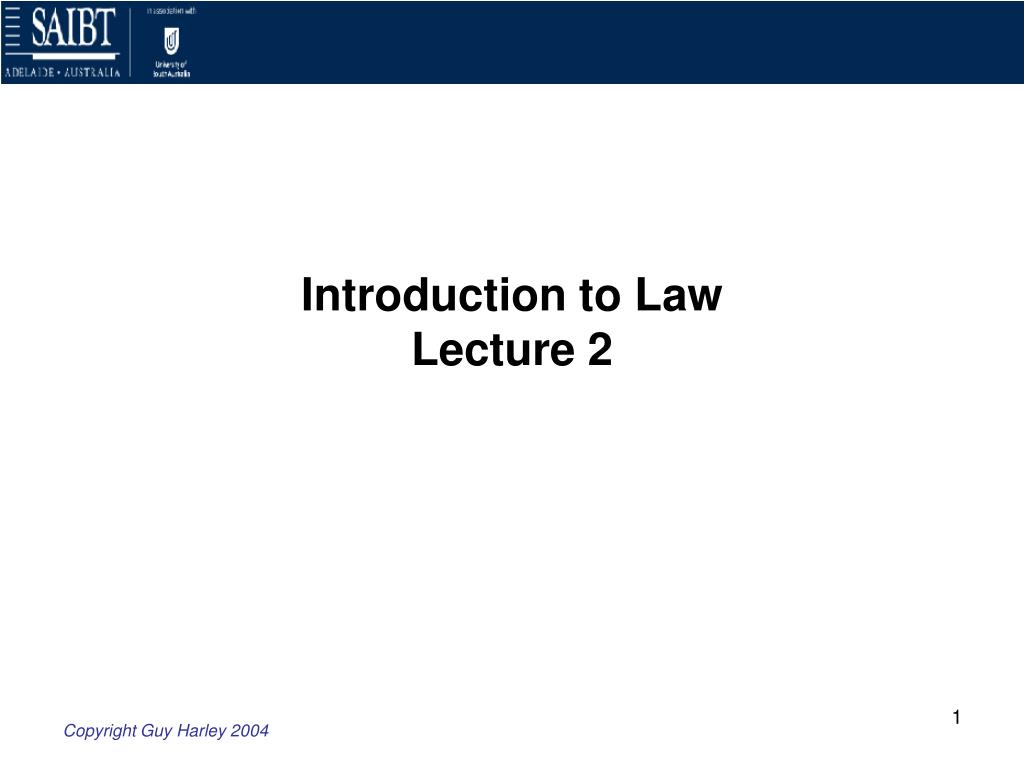 PPT - Introduction to Law Lecture 2 PowerPoint Presentation, free ...
