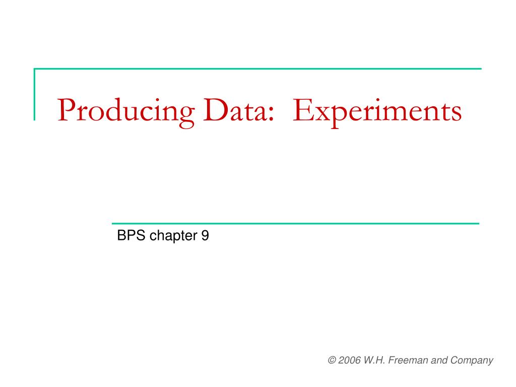 PPT - Producing Data: Experiments PowerPoint Presentation, free ...