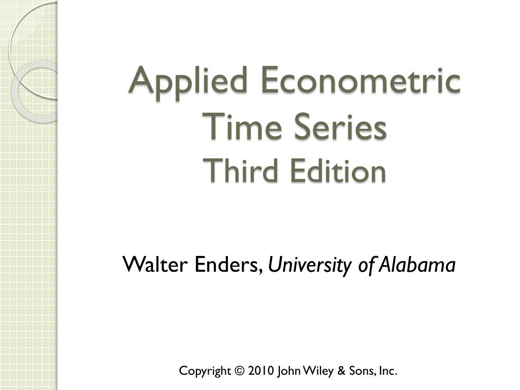 PPT - Applied Econometric Time Series Third Edition PowerPoint ...