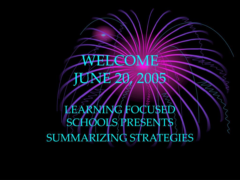 PPT - WELCOME JUNE 20, 2005 PowerPoint Presentation, free download - ID ...