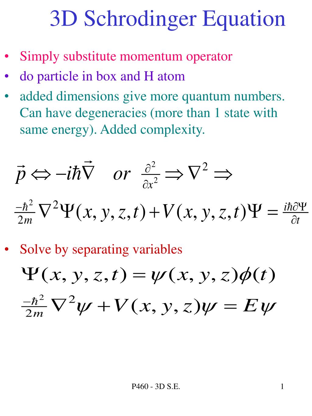 PPT - 3D Schrodinger Equation PowerPoint Presentation, free download ...