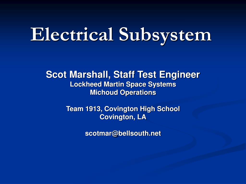 PPT - Electrical Subsystem PowerPoint Presentation, free download - ID ...