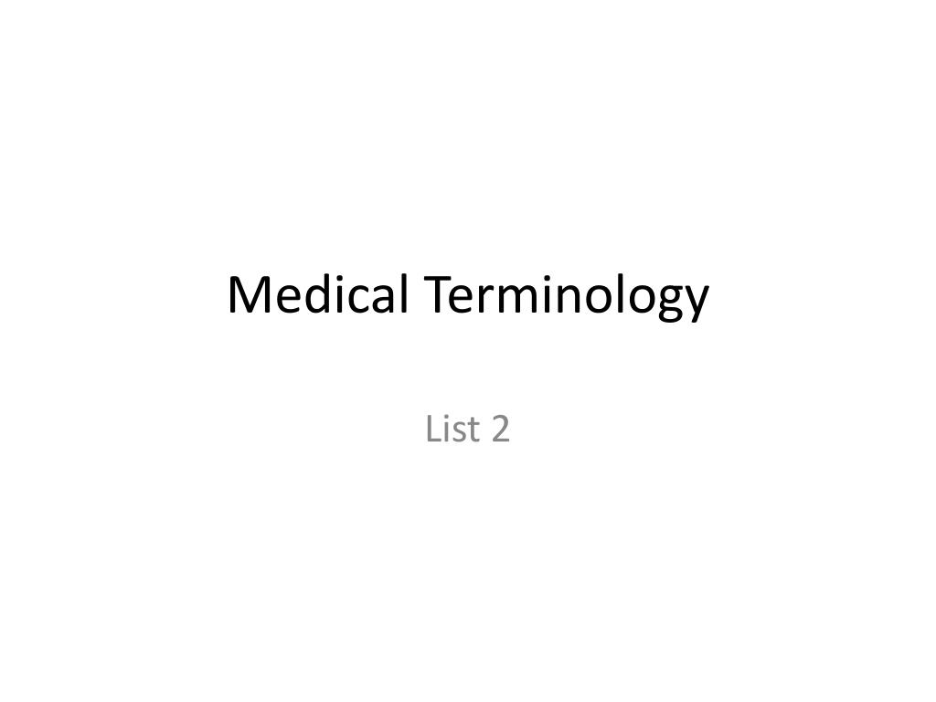 PPT - Medical Terminology PowerPoint Presentation, free download - ID ...