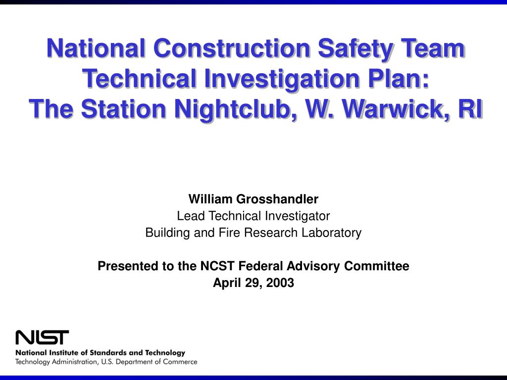 PPT - National Construction Safety Team Technical Investigation Plan ...