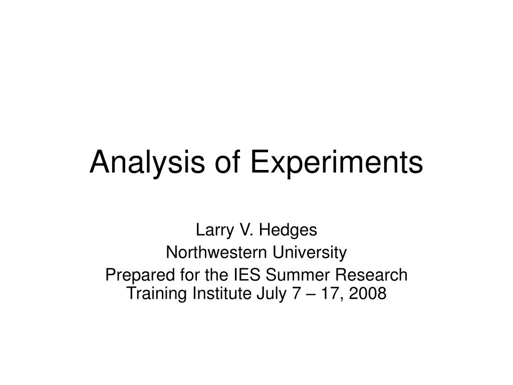PPT - Analysis of Experiments PowerPoint Presentation, free download ...