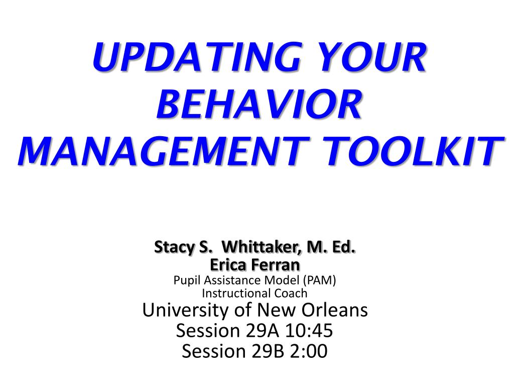 PPT - UPDATING YOUR BEHAVIOR MANAGEMENT TOOLKIT PowerPoint Presentation ...
