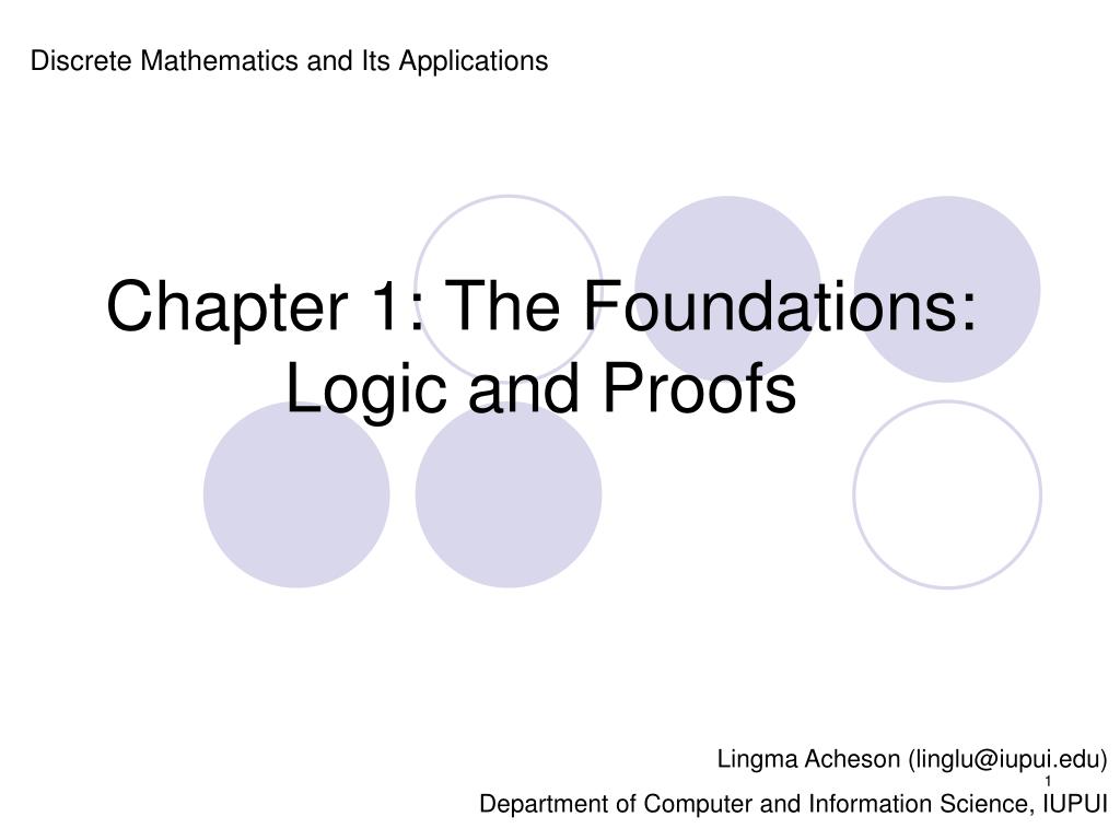 PPT - Chapter 1: The Foundations: Logic and Proofs PowerPoint ...