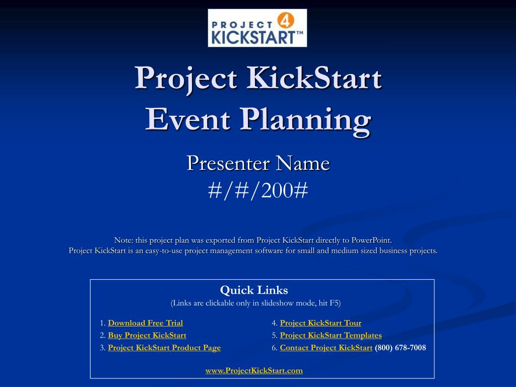 PPT - Project KickStart Event Planning PowerPoint Presentation, free ...