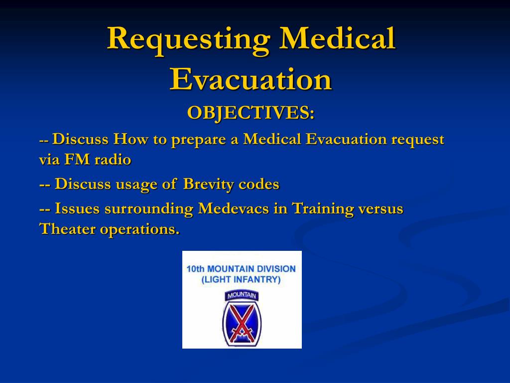 PPT - Requesting Medical Evacuation PowerPoint Presentation, free ...