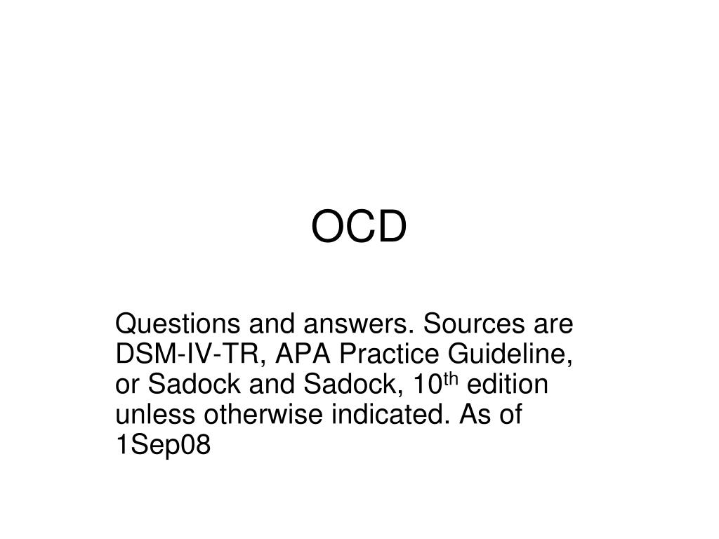PPT - OCD PowerPoint Presentation, free download - ID:313219