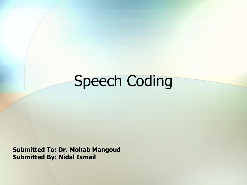 PPT - Speech Coding PowerPoint Presentation, free download - ID:313305