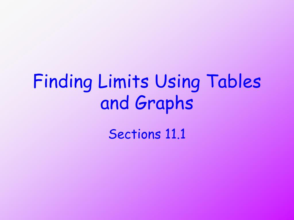 PPT - Finding Limits Using Tables and Graphs PowerPoint Presentation, free download - ID:314825