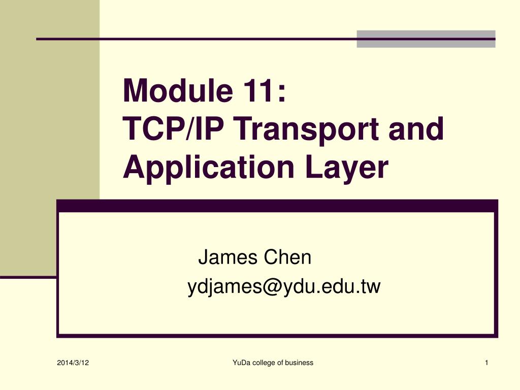 PPT - Module 11: TCP/IP Transport and Application Layer PowerPoint ...