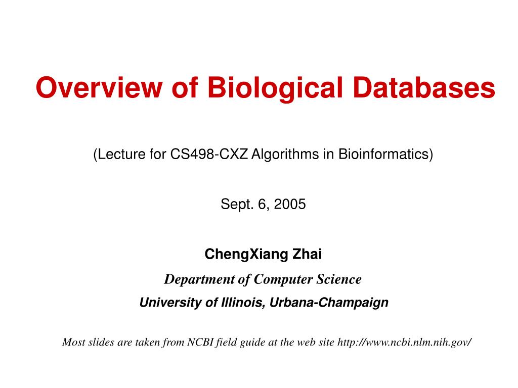 PPT - Overview of Biological Databases PowerPoint Presentation, free ...