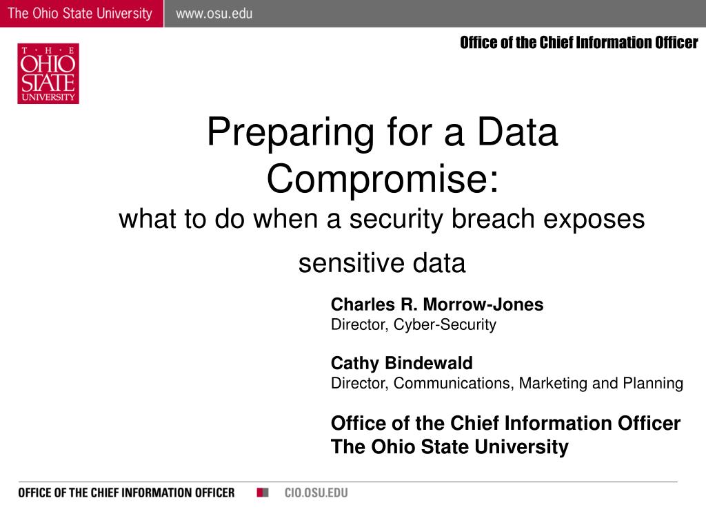 PPT - Preparing for a Data Compromise: what to do when a security ...