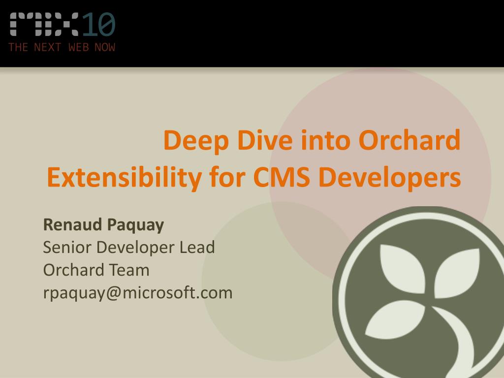 PPT - Deep Dive into Orchard Extensibility for CMS Developers ...