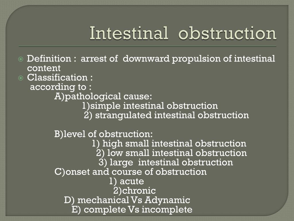 PPT - Intestinal obstruction PowerPoint Presentation, free download ...