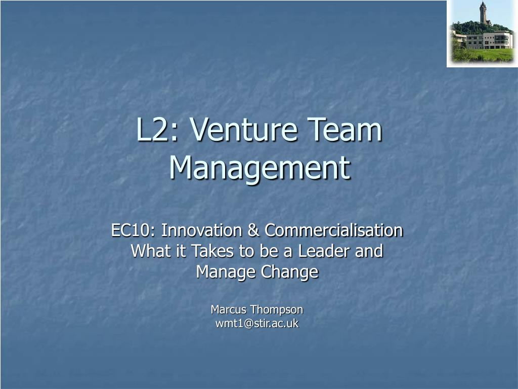 PPT - L2: Venture Team Management PowerPoint Presentation, free ...
