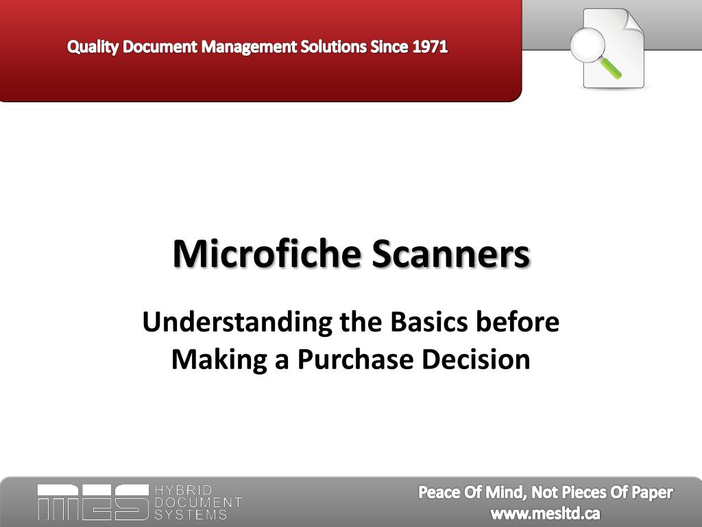 PPT - Microfiche Scanners - MES Hybrid PowerPoint Presentation, free ...