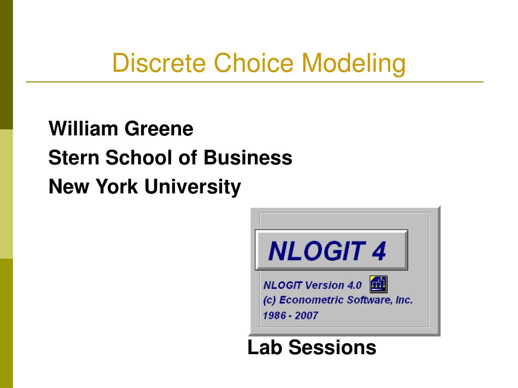PPT - Discrete Choice Modeling PowerPoint Presentation, free download ...