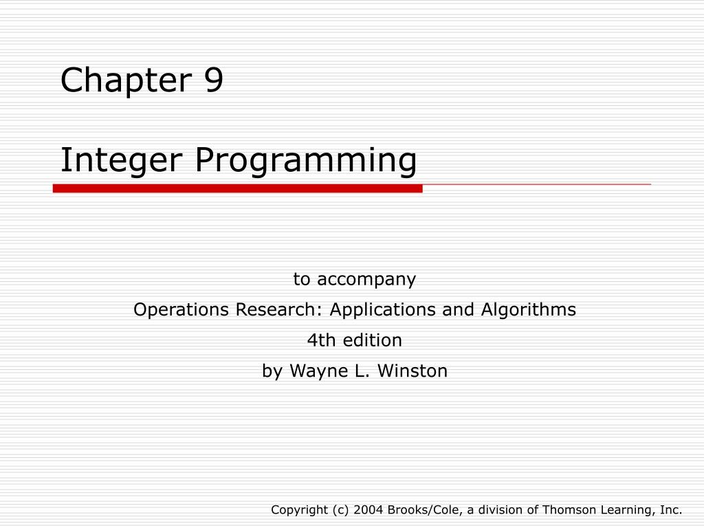 PPT - Chapter 9 Integer Programming PowerPoint Presentation, free download - ID:328480