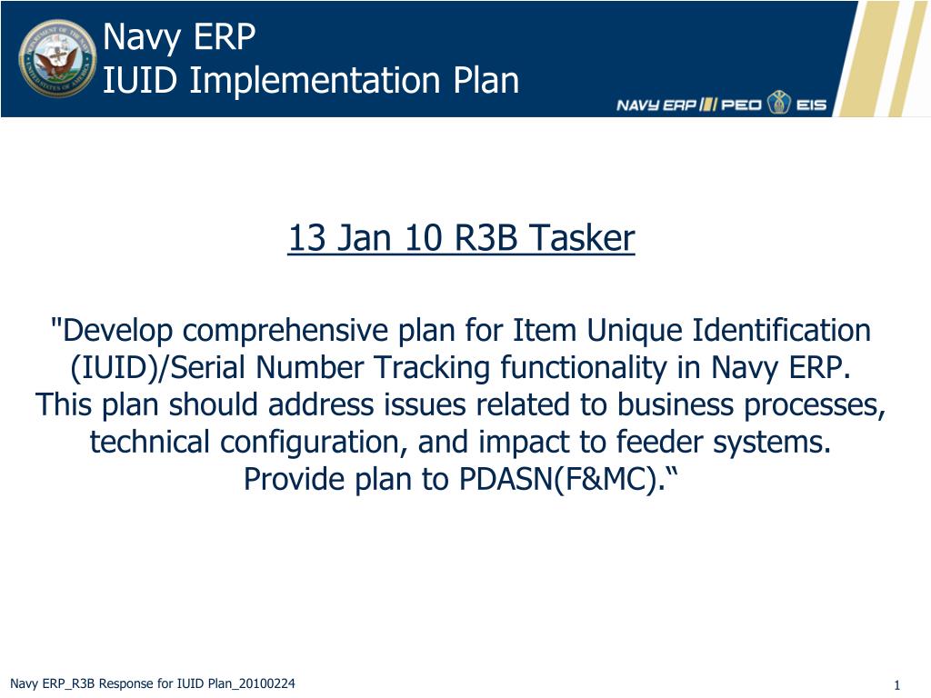 PPT - Navy ERP IUID Implementation Plan PowerPoint Presentation, free ...