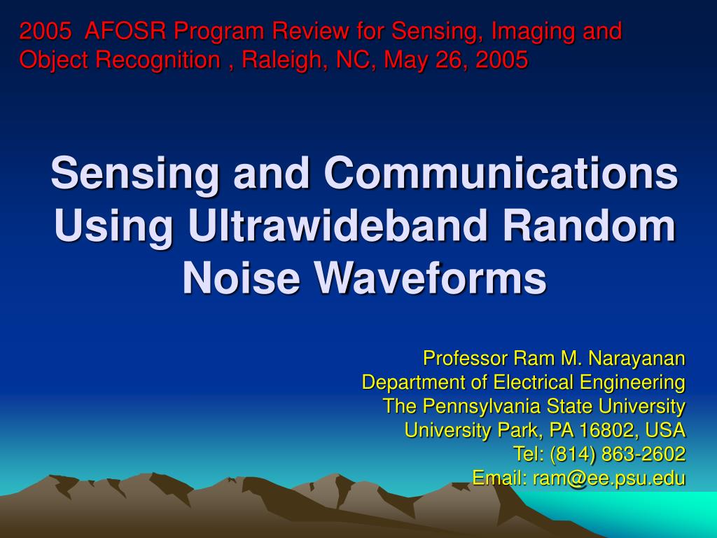 Ppt Sensing And Communications Using Ultrawideband Random Noise Waveforms Powerpoint