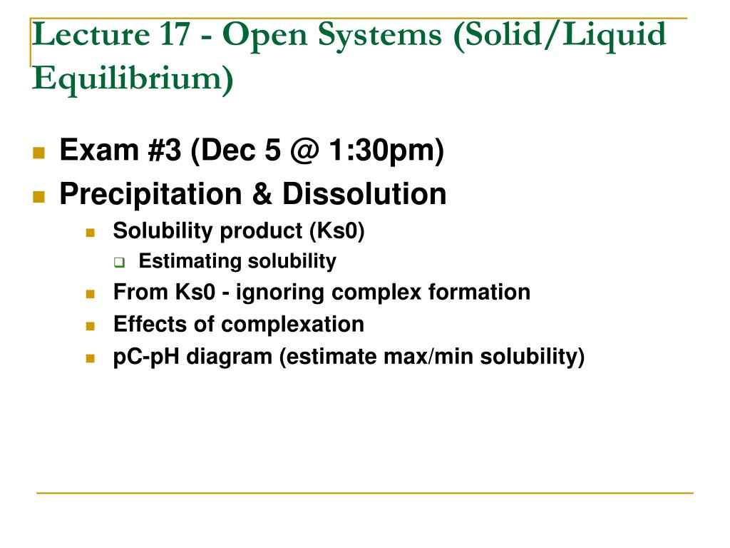 PPT - Lecture 17 - Open Systems (Solid/Liquid Equilibrium) PowerPoint Presentation - ID:330225
