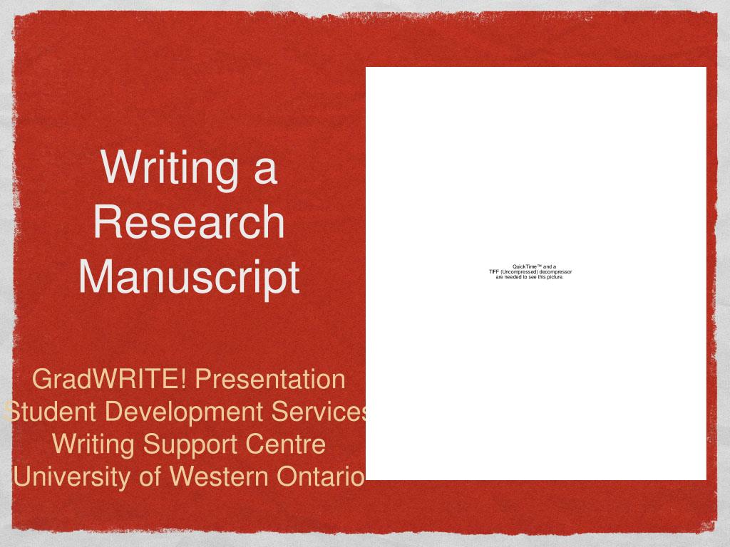 PPT - Writing a Research Manuscript PowerPoint Presentation, free ...