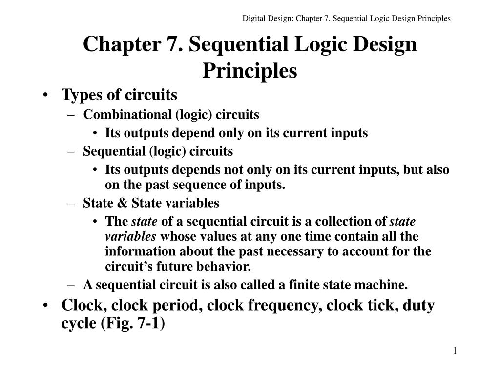 PPT - Chapter 7. Sequential Logic Design Principles PowerPoint ...