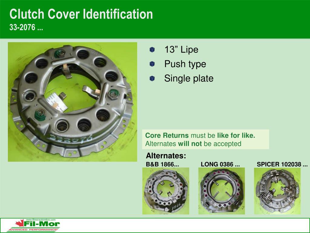 PPT - Clutch Cover Identification 33-2076 ... PowerPoint Presentation ...