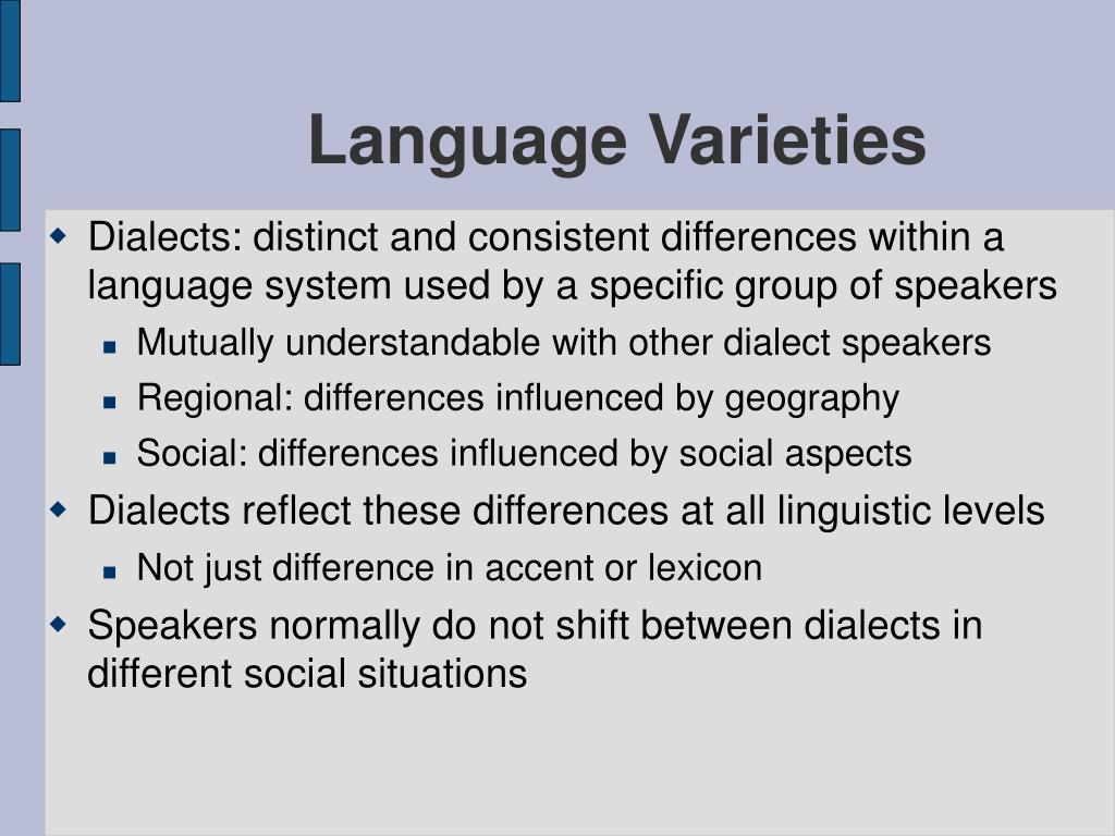 PPT - Language Varieties PowerPoint Presentation, free download - ID:341476