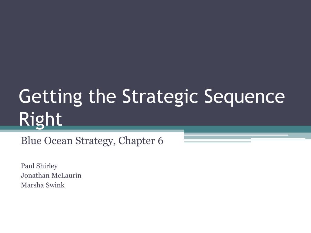 PPT - Getting the Strategic Sequence Right PowerPoint Presentation ...