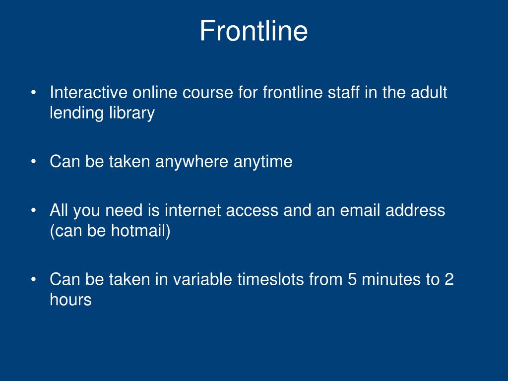 PPT - Frontline PowerPoint Presentation, free download - ID:342223