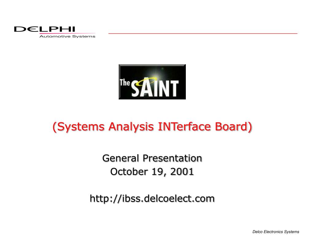 PPT - (Systems Analysis INTerface Board) PowerPoint Presentation, free ...