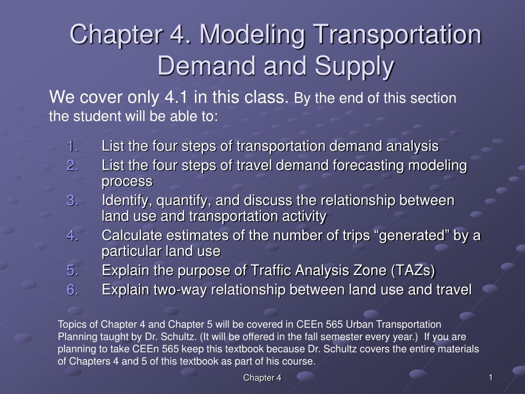 PPT - Chapter 4. Modeling Transportation Demand and Supply PowerPoint ...