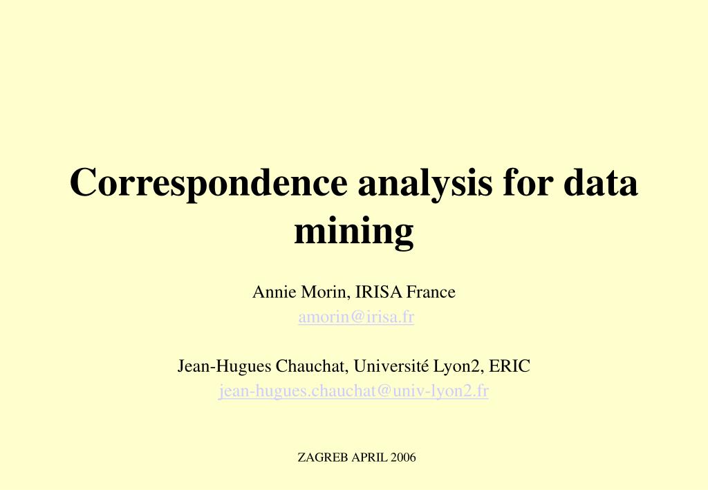 PPT - Correspondence analysis for data mining PowerPoint Presentation ...