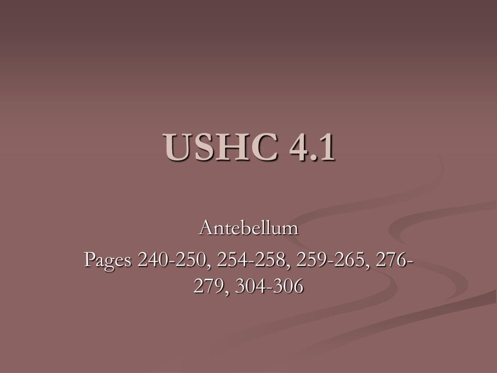 PPT - USHC 4.1 PowerPoint Presentation, free download - ID:349128