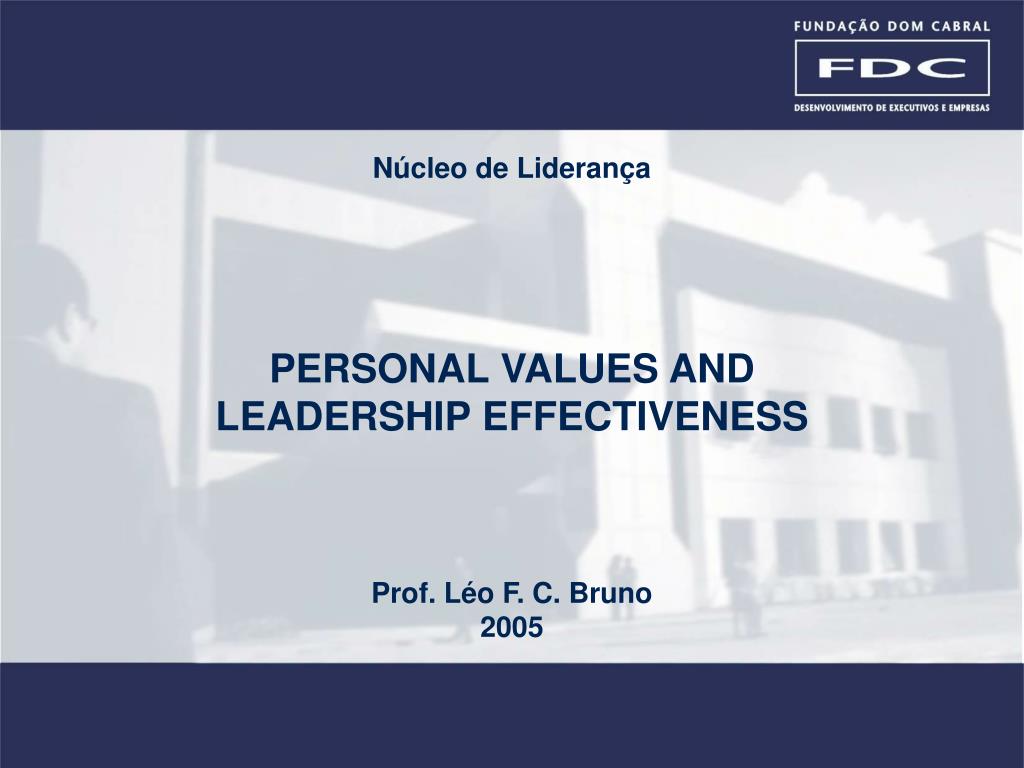 PPT - PERSONAL VALUES AND LEADERSHIP EFFECTIVENESS PowerPoint ...