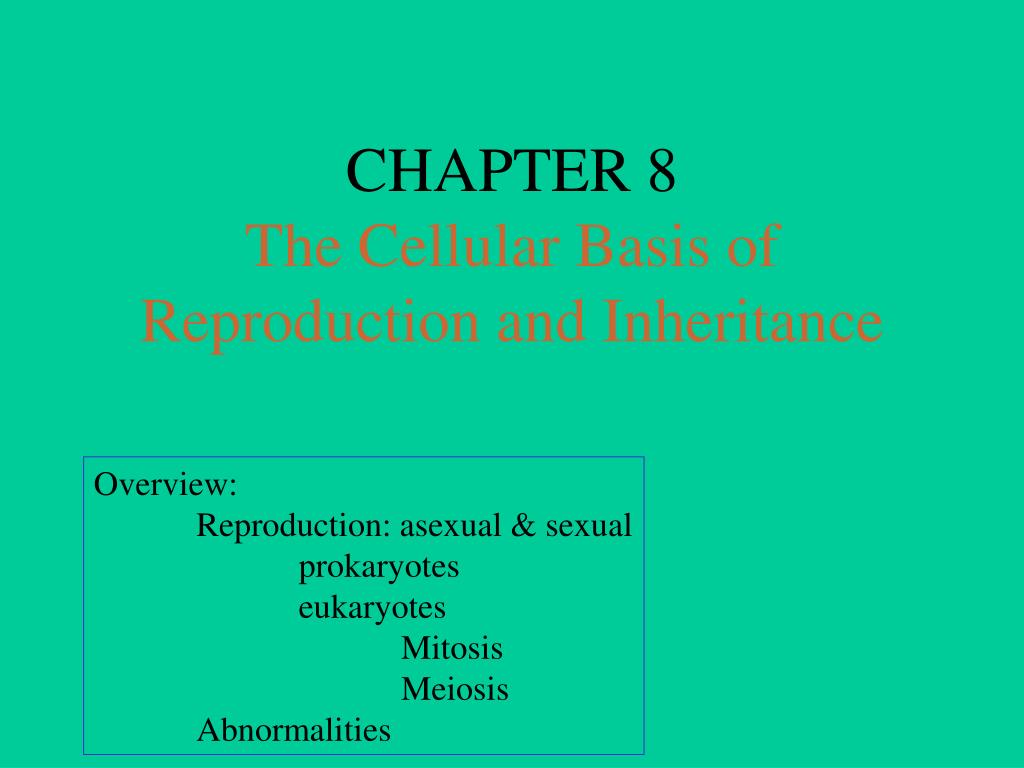 PPT - CHAPTER 8 The Cellular Basis of Reproduction and Inheritance ...